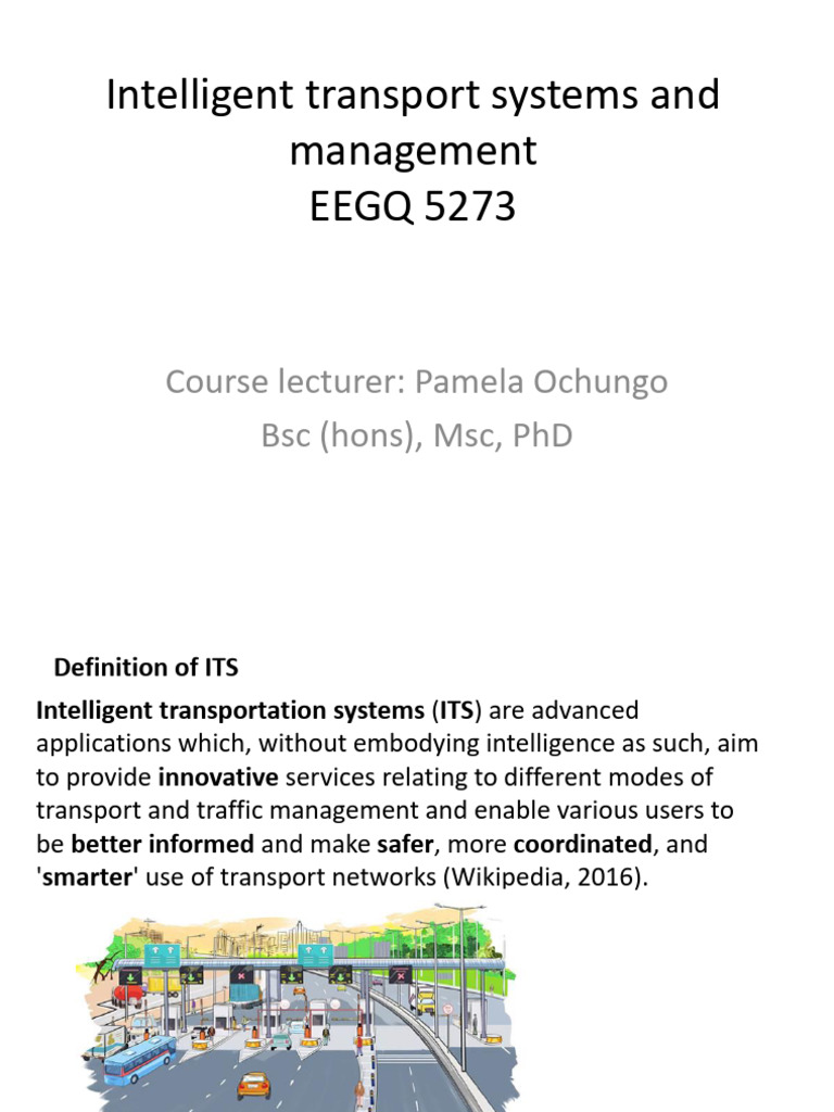 Intelligent Transport Systems and Management Lec 1 and 2 | PDF | Wi Max ...