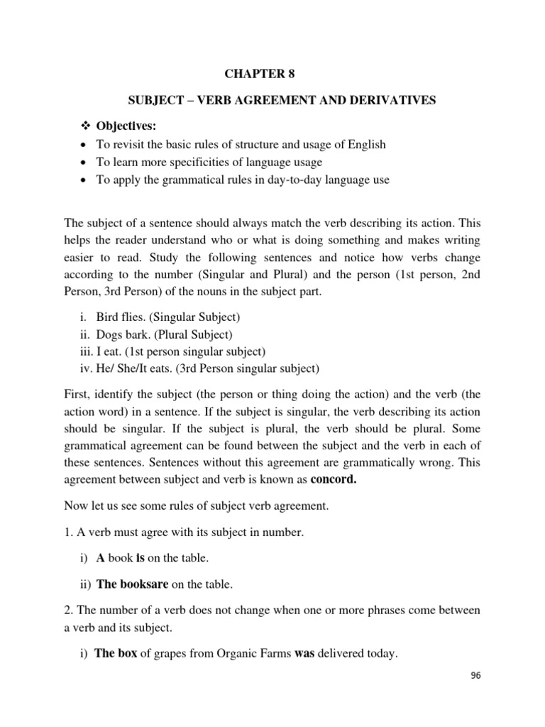 Subject Verb Agreement | PDF | Grammatical Number | Plural
