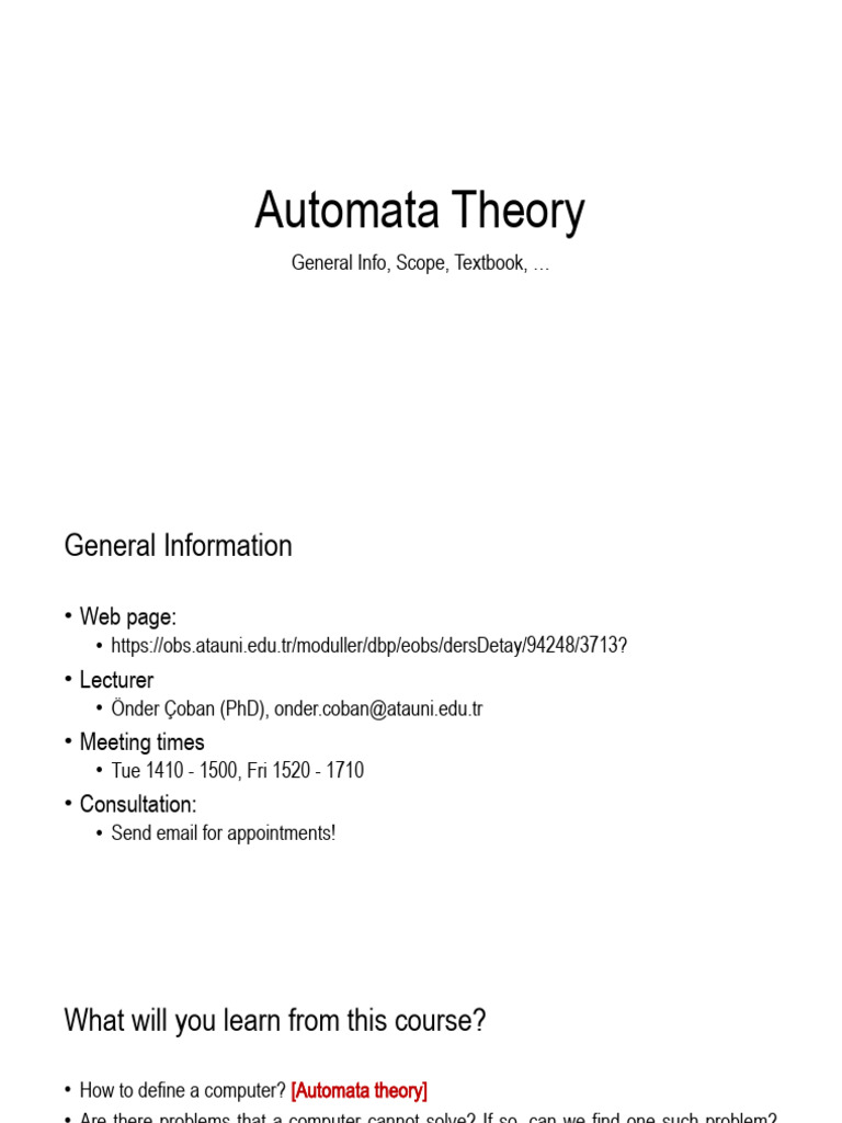 Toc W01 | PDF | Computational Complexity Theory | Automata Theory