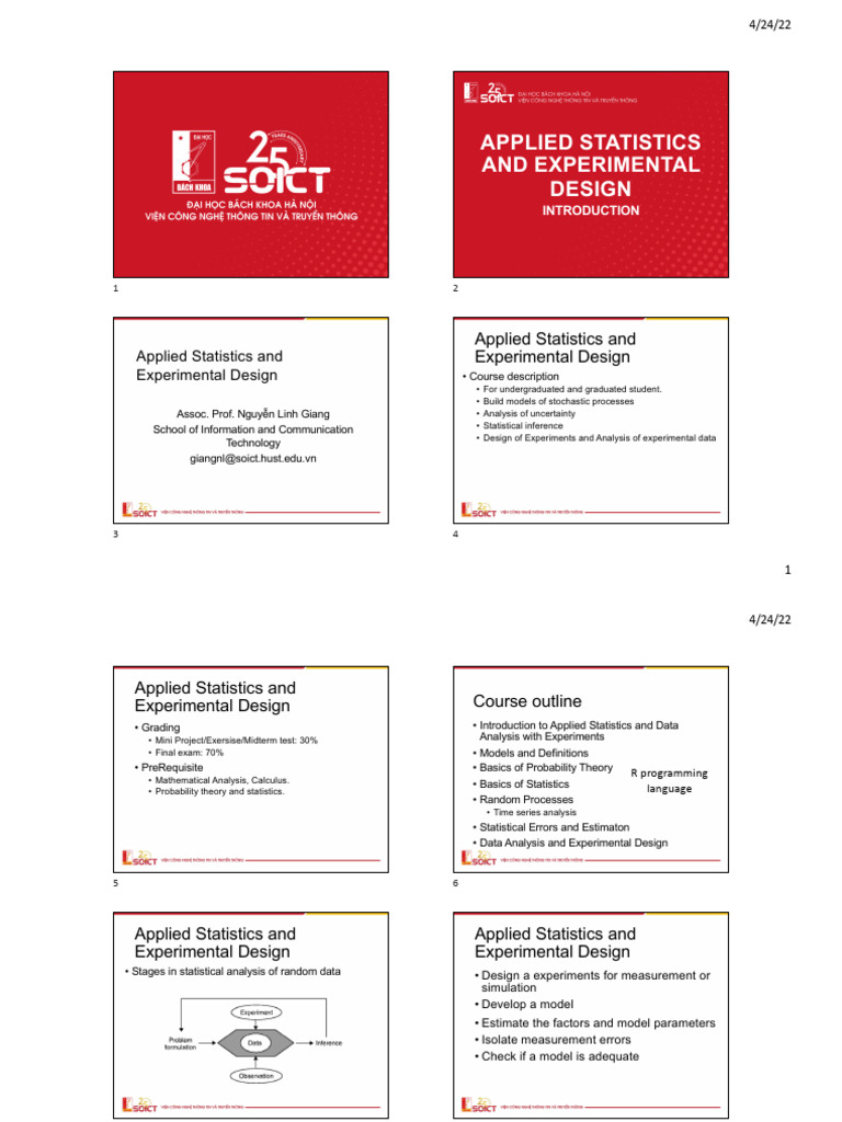 SoICT-IT2022-01 Introduction x4 | PDF | Statistics | Statistical Inference