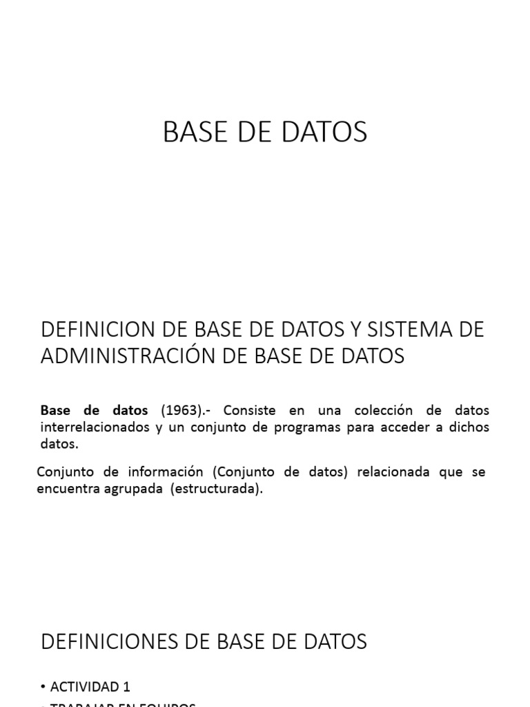 Base de Datos 1 | Descargar gratis PDF | Bases de datos | Base de datos relacional