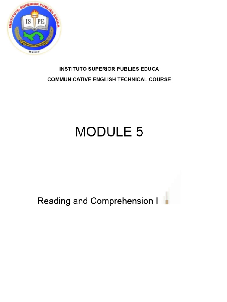 MODULE 5 READING AND COMPREHENSION I | PDF | Reading Comprehension | Phonics
