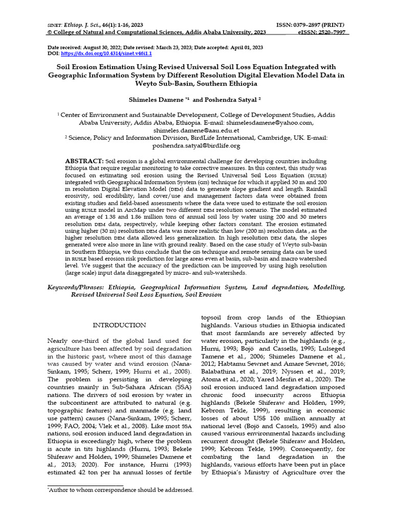 Soil Erosion Estimation Using | PDF | Earth Sciences | Physical Geography