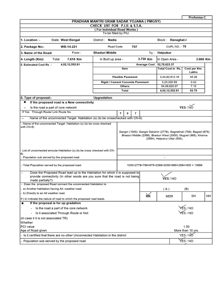 Proforma C | PDF | Road | Road Surface