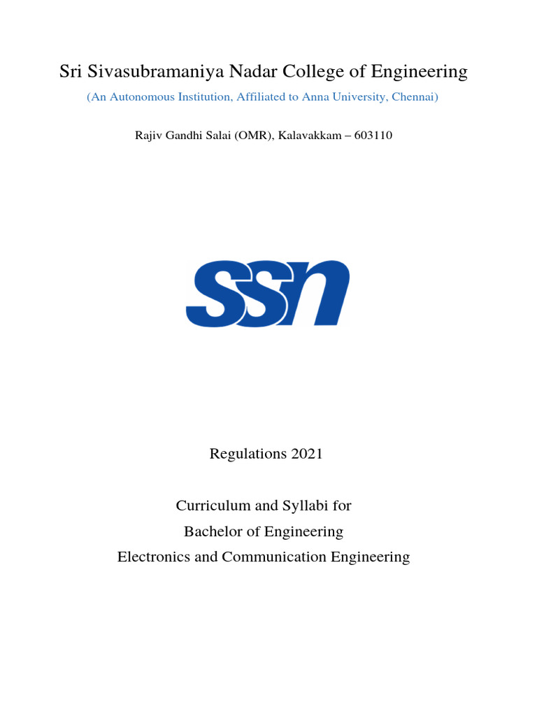 ECE Autonomous Syllabus-R2021 | Download Free PDF | Sustainability | Engineering