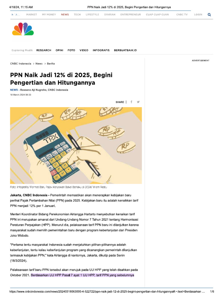 PPN Naik Jadi 12% Di 2025 - CNBC Indonesia | PDF PPN Naik Jadi 12% Di 2025 - CNBC Indonesia | PDF