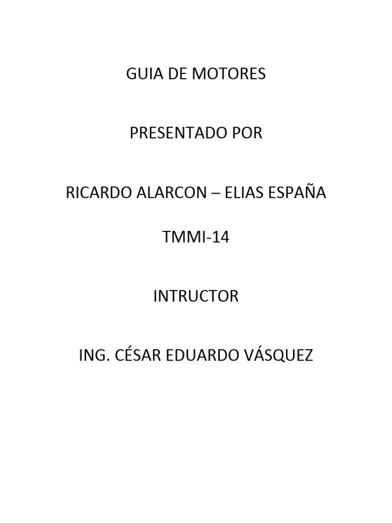 Guia de Motores - Ricardo - Alarcon - Tmmi-14 | PDF | Motores | Tornillo