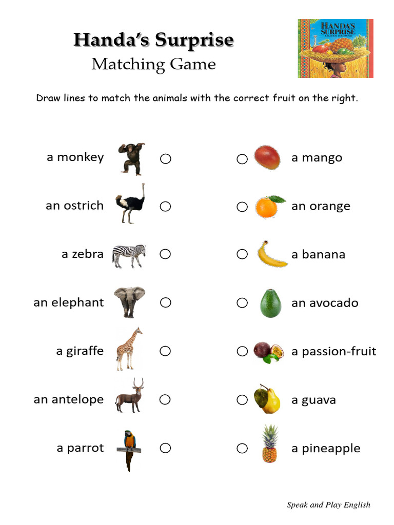 Handa S Surprise Matching Game Free Printable | PDF