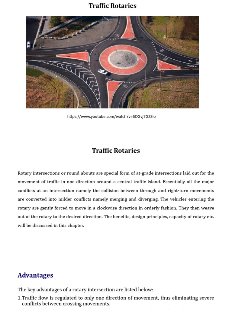 Rotary Intersection | Download Free PDF | Intersection (Road) | Traffic