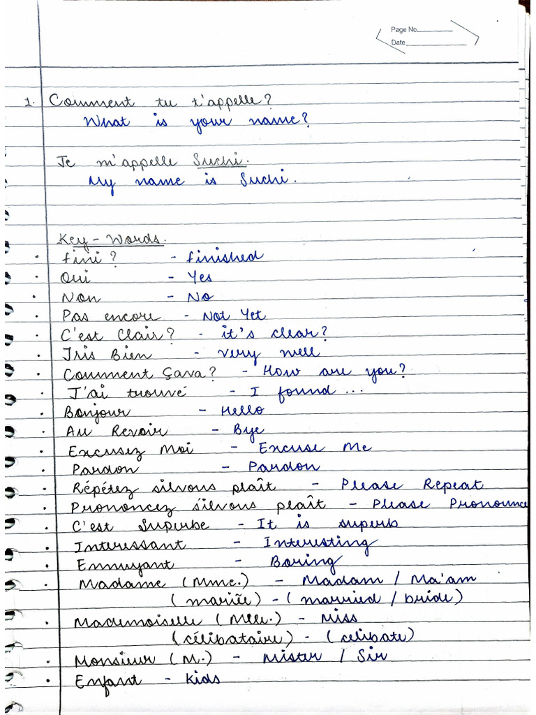 French Notes | PDF