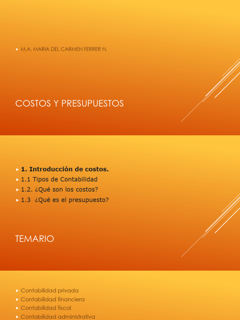 Costos y Presupuestos ..... | PDF | Presupuesto | Business