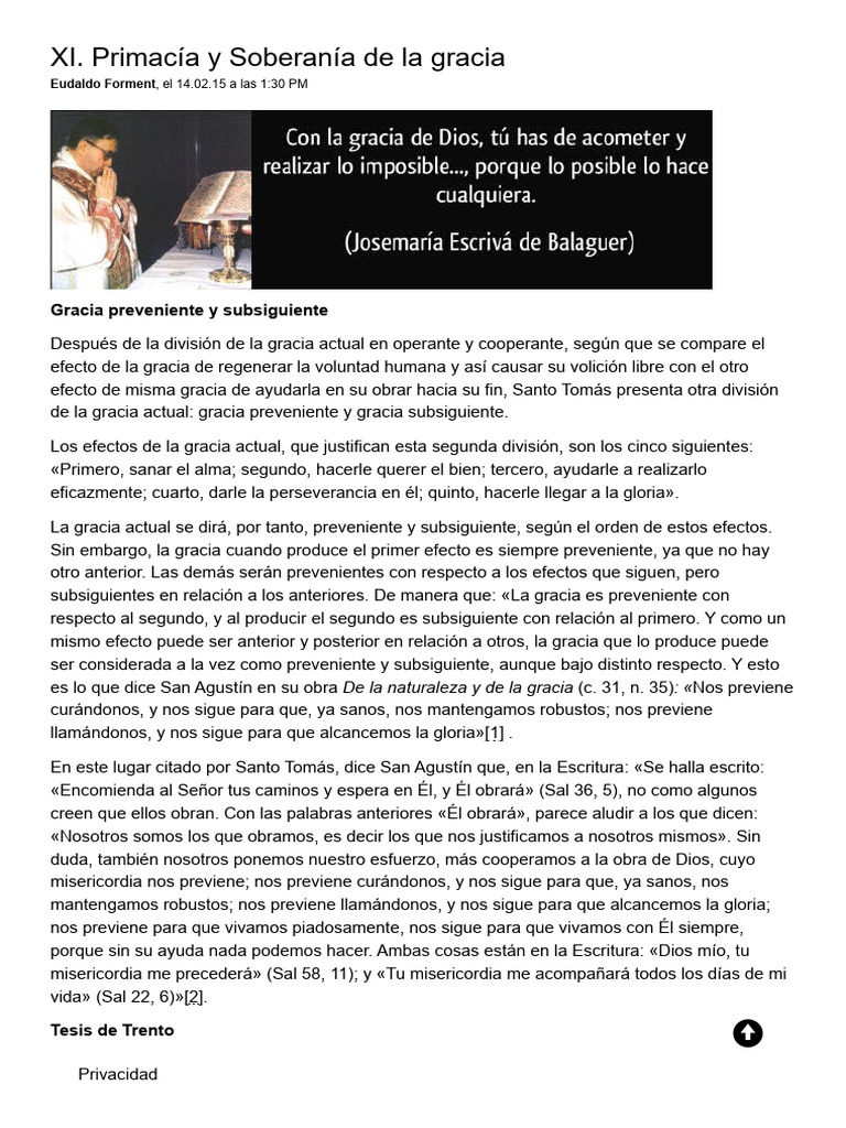 Gracia Preveniente y Subsiguiente en Teología | PDF | Gracia divina ...