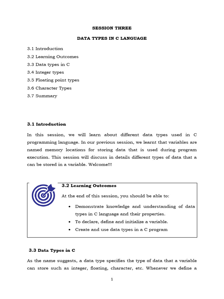 Session 3 - Data Types | Download Free PDF | Data Type | Integer (Computer Science)