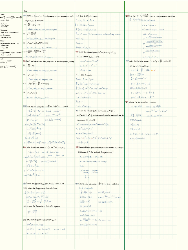 Final Exam Differential Equations Pdf Equations Mathematical Objects