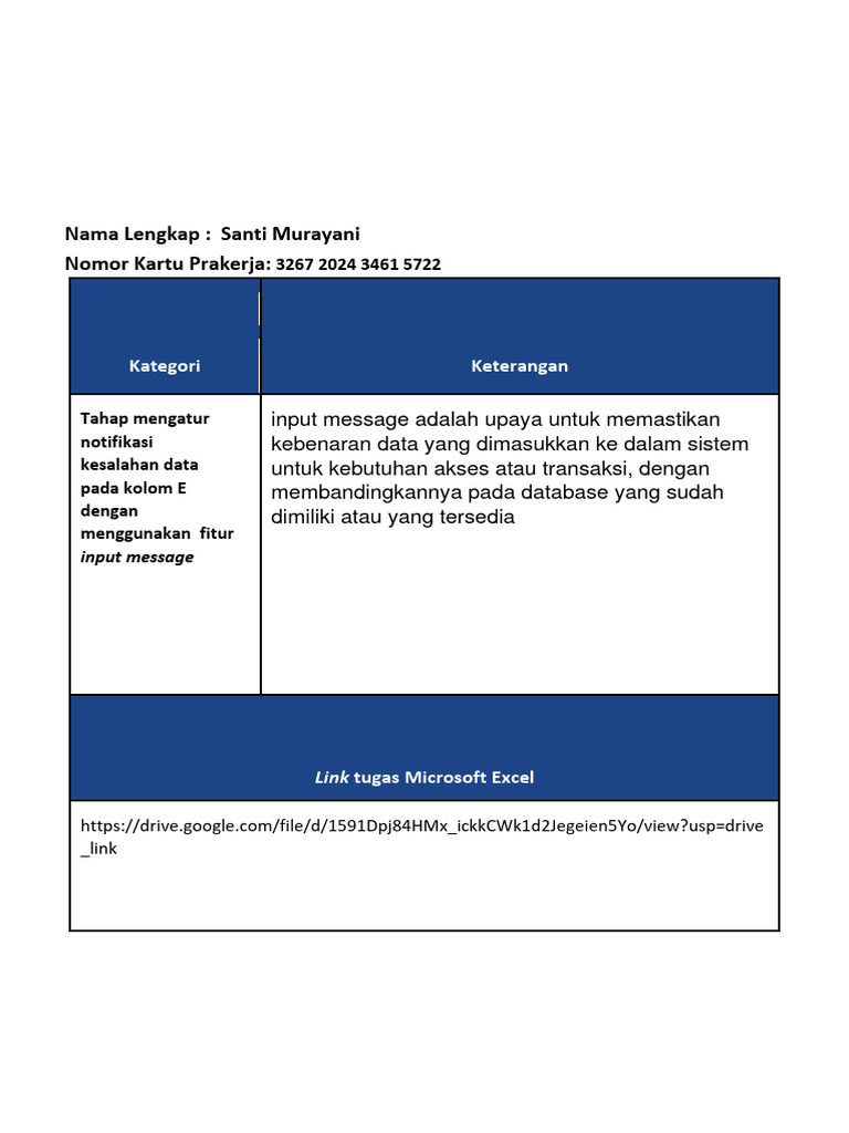 TPM 1 Menggunakan Formula Sederhana Excel - Santi Murayani | PDF ...