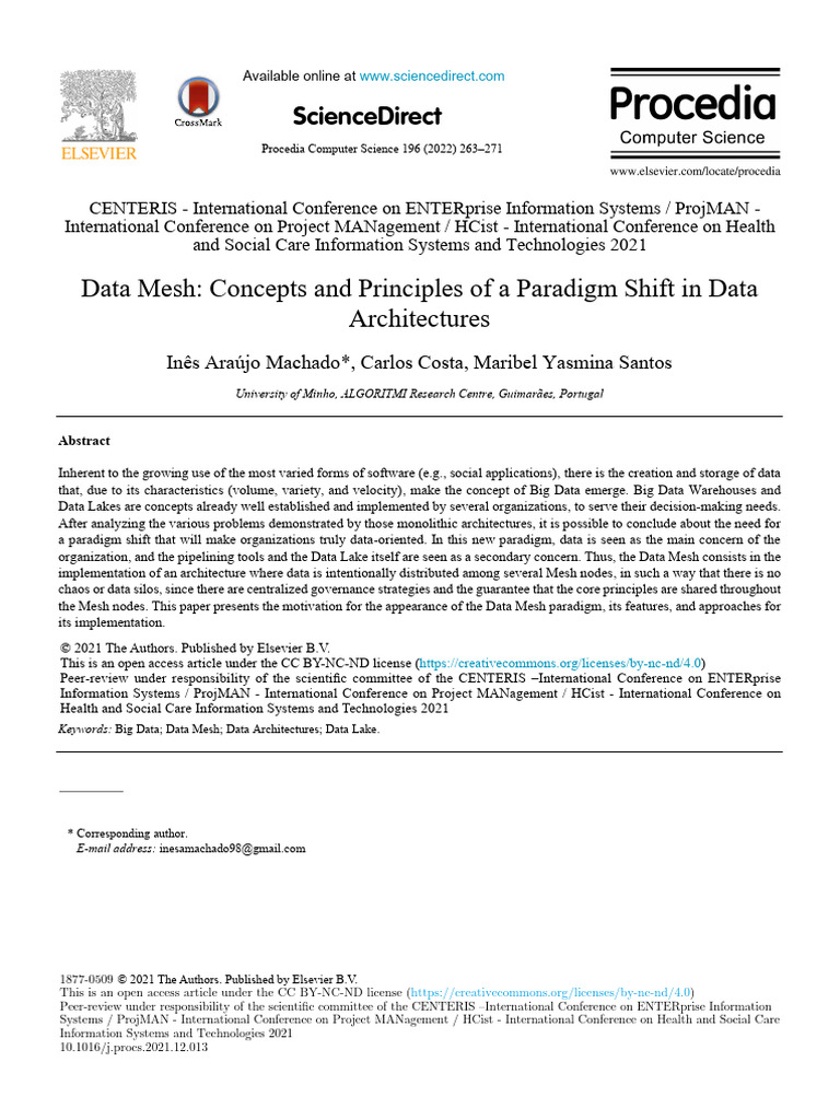 19_ELSEVIER_2023_Data Mesh Concepts and Principles of a Paradigm Shift ... 19_ELSEVIER_2023_Data Mesh Concepts and Principles of a Paradigm Shift ...