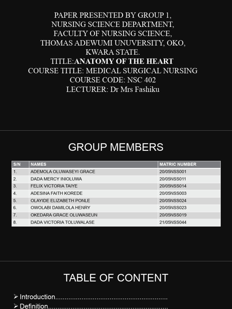 Anatomy of Heart Group 1 | PDF | Heart Valve | Atrium (Heart)