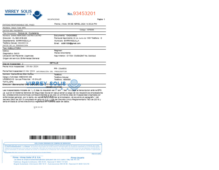 Incapacidad VS SLDT HIPICRIS | PDF | Programas sociales