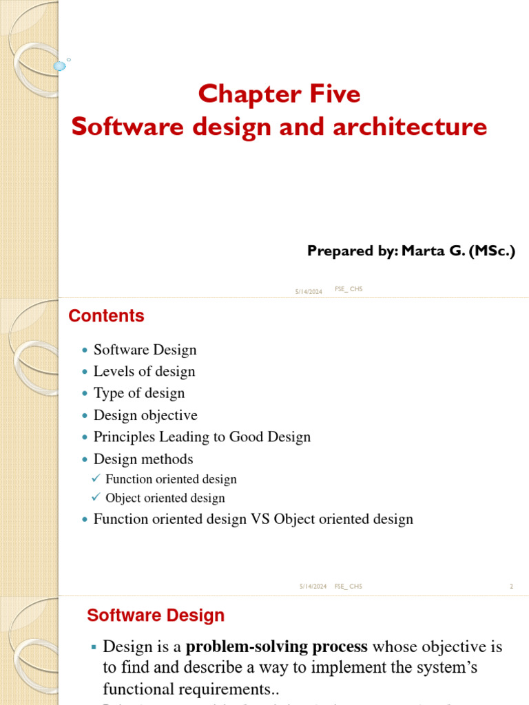 Comp 468 Lecture Slide Chapter 05 (Software Design and Architecture) | PDF | Object Oriented ...
