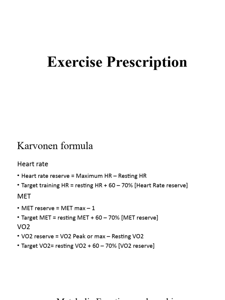 Exercise Prescription | PDF