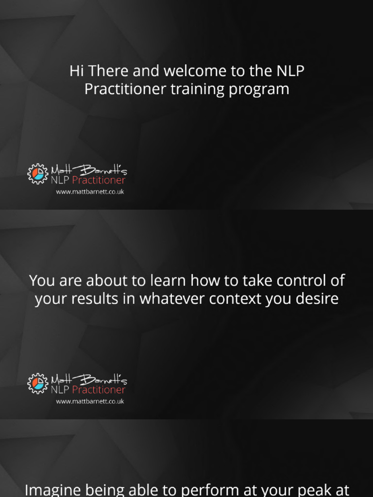 SLIDES+-+NLP+Practitioner+Training+Program 1a | PDF