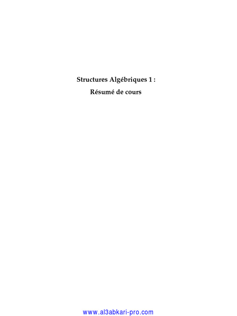 Résumé des Structures Algébriques | PDF | Permutation | Groupe ...