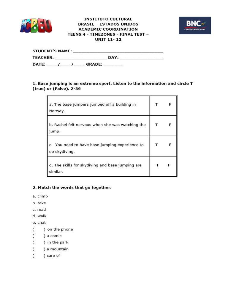TEENS 4 TZ - FINAL TEST | PDF | Astronauts | Nasa