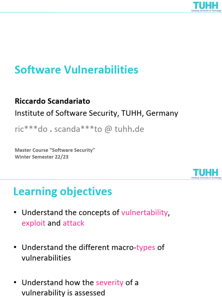 SoftSec 02 Vulnerabilities | PDF | Vulnerability (Computing) | Information Technology