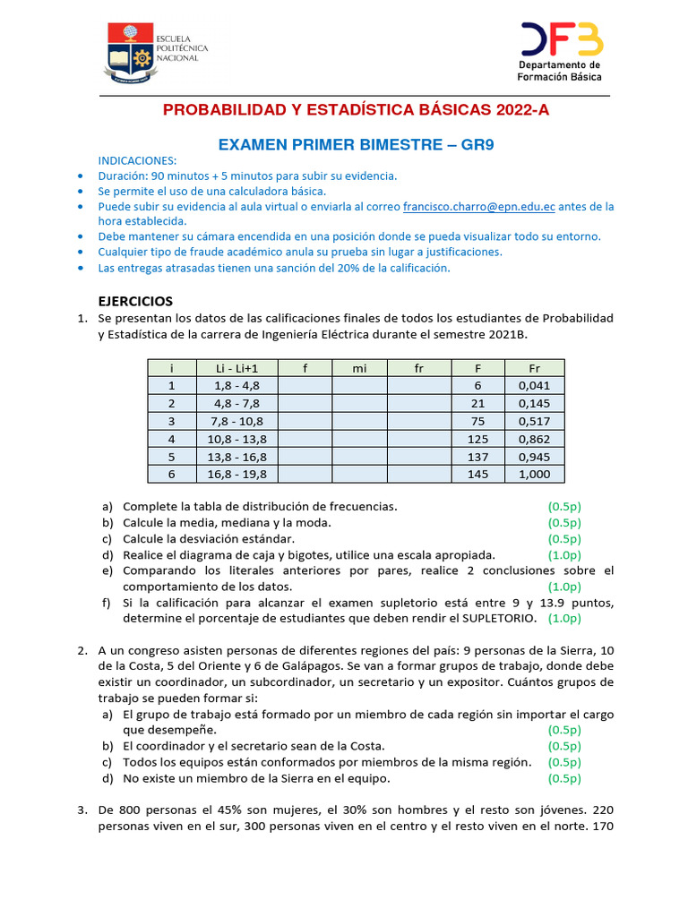 Examen 1 GR9 2022A | PDF