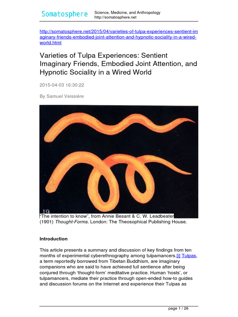 Varieties of Tulpa Experiences | PDF | Self | Experience