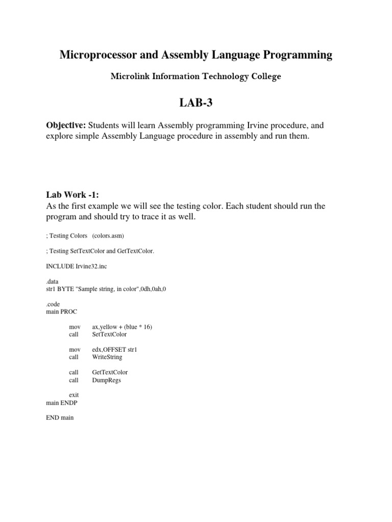 Micro Lab 3 | PDF | Integer (Computer Science) | Computer Science Micro Lab 3 | PDF | Integer (Computer Science) | Computer Science