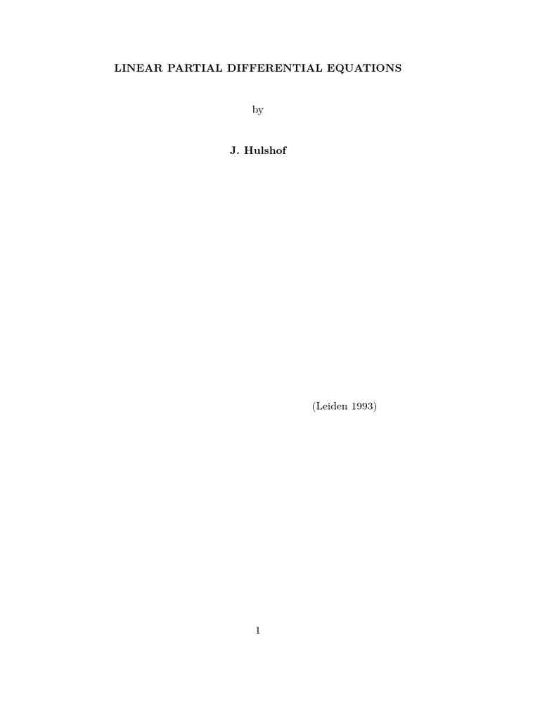 Linear Pde | PDF | Ordinary Differential Equation | Distribution ...