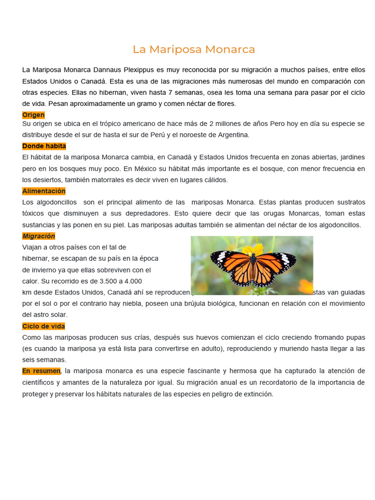 La Mariposa Monarca | PDF