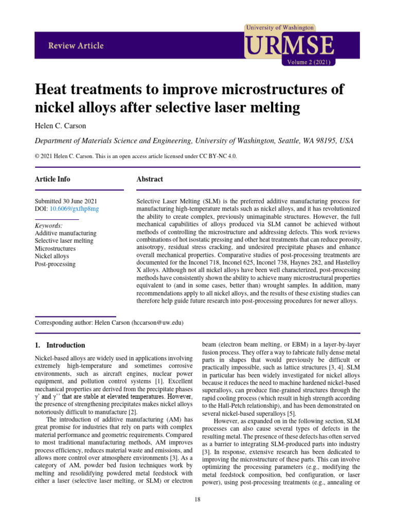 pp18-23 Carson H URMSE2021 | PDF | Strength Of Materials | Heat Treating