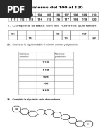 Actividades de Números del 100 al 199 | PDF