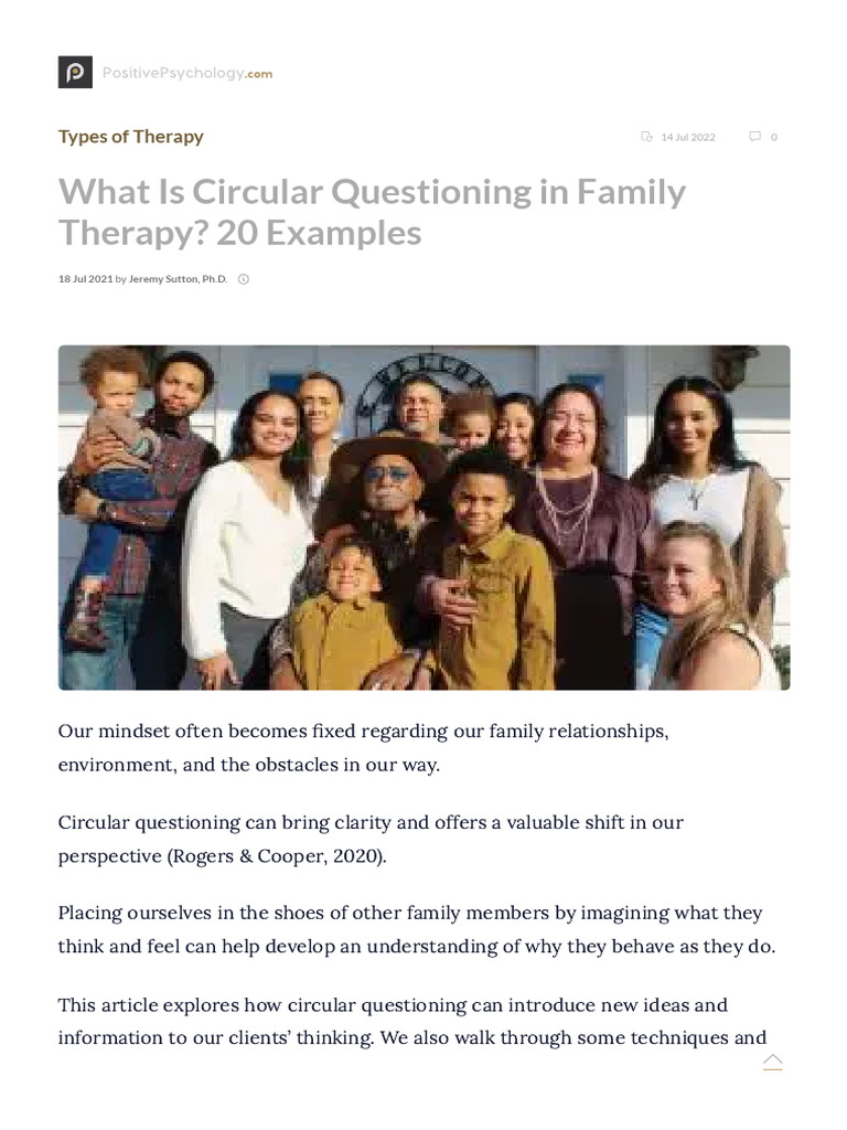 What Is Circular Questioning in Family Therapy - 20 Examples | PDF ...
