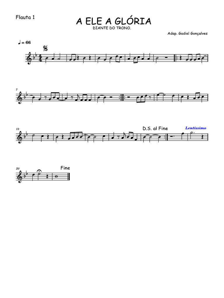 A Ele a Gloria. Flauta 01 | PDF