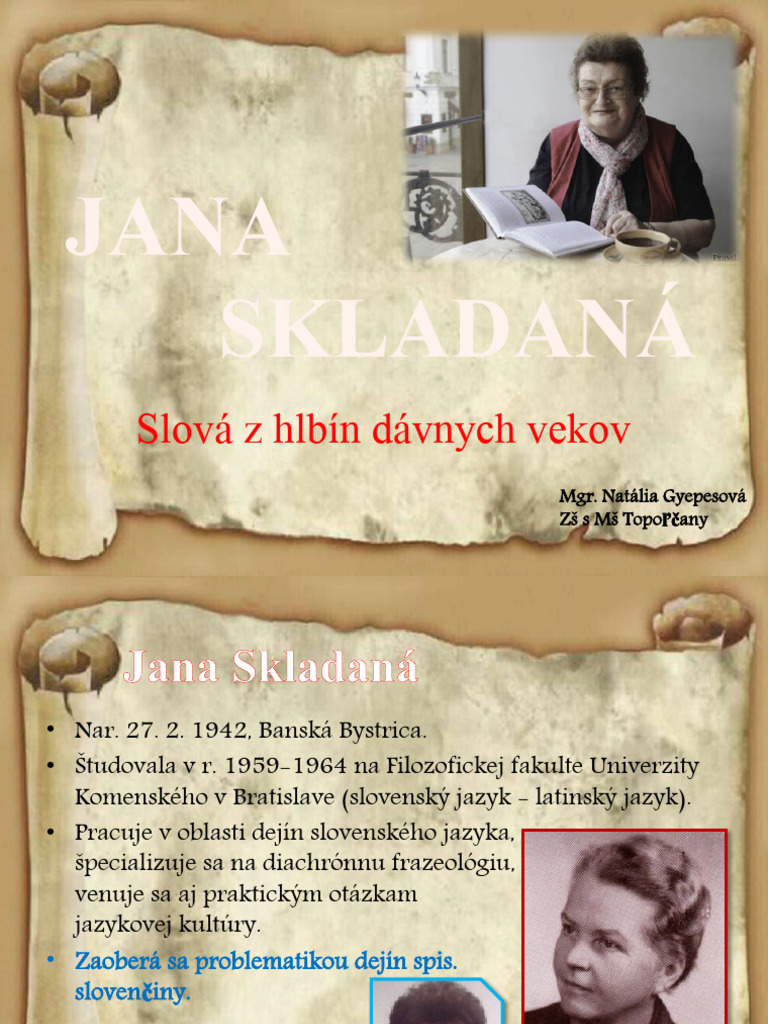 Jana Skladaná - Slová Z Hlbín Dávnovekých | PDF