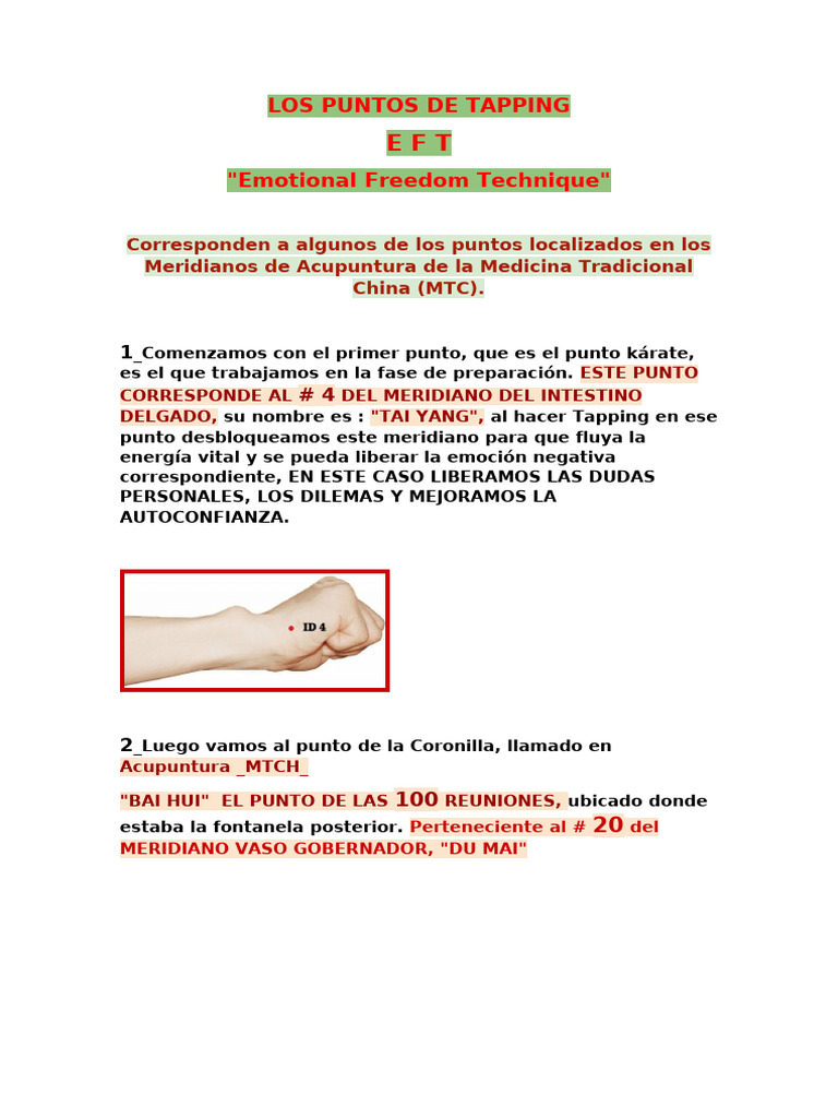 A Cuáles Órganos y Emociones Corresponden Los Puntos Del Tapping | PDF ...