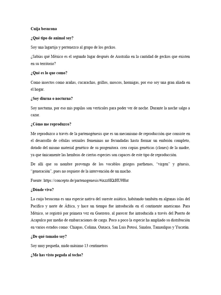 La Cuija Besucona | PDF | Reproducción | Zoología