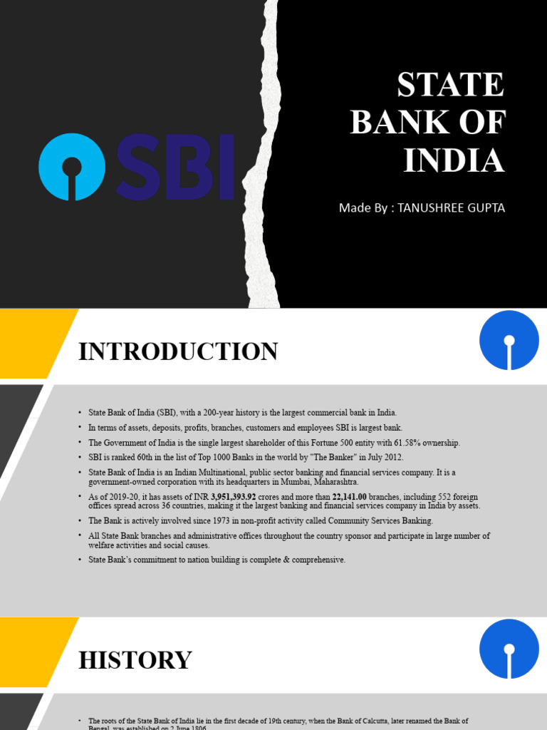 Overview of State Bank of India Services | PDF | Banks | Reserve Bank ...