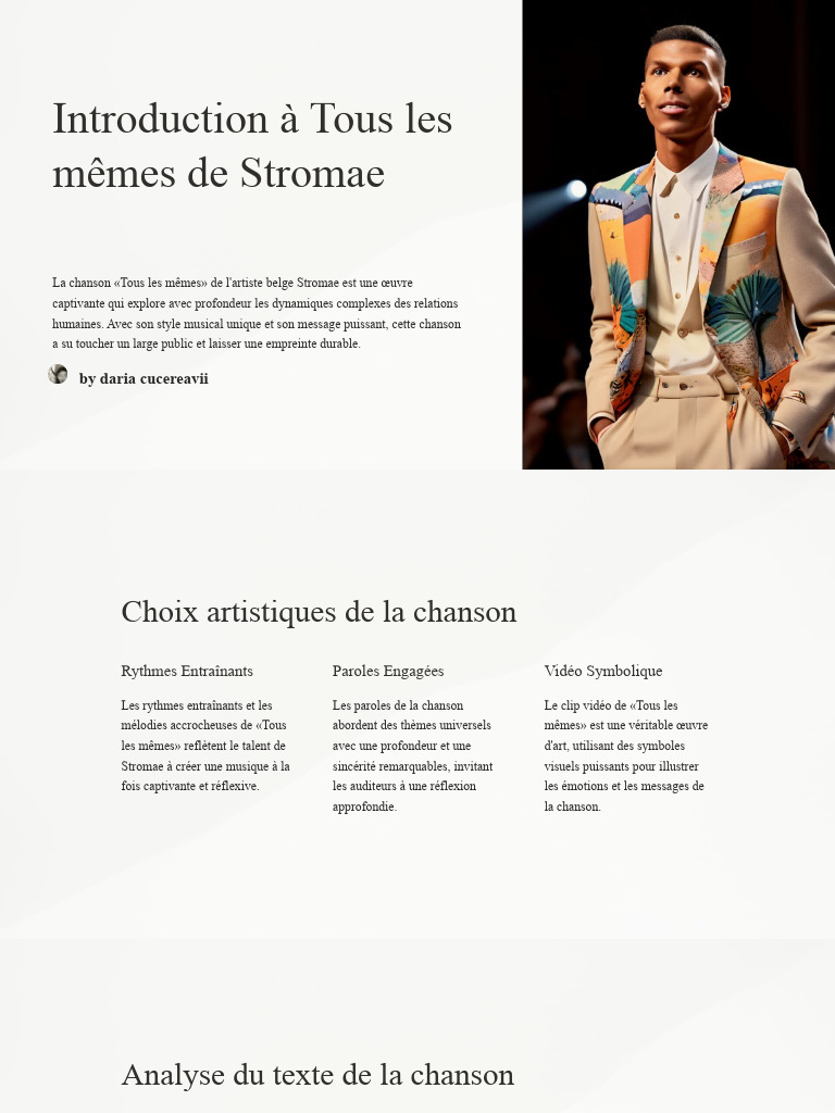 Introduction A Tous Les Memes de Stromae | PDF | Émotions | Métaphore