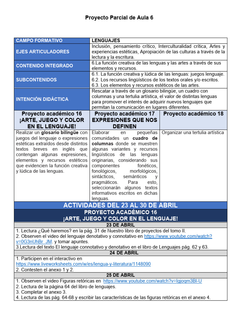 LENGUAJES PROYECTO 6 | Descargar gratis PDF | Multilingüismo | Comunicación humana