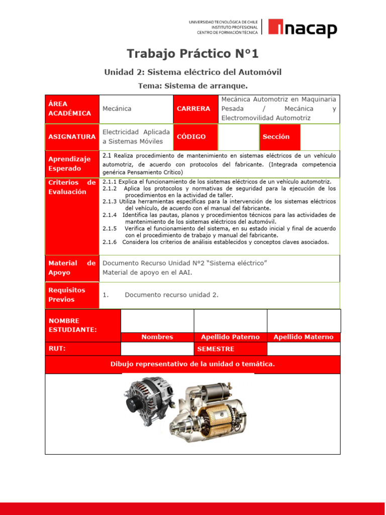 TP1 Motores de Partida | PDF | Corriente eléctrica | Resistencia ...