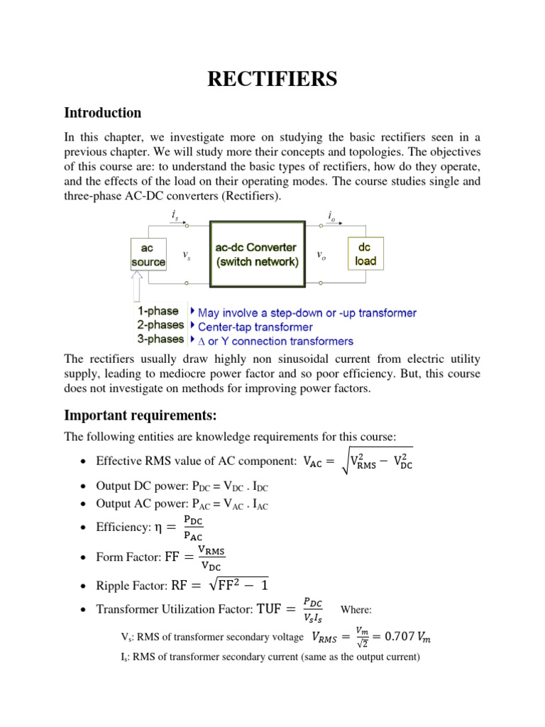 Rectifiers | Download Free PDF | Rectifier | Computer Engineering