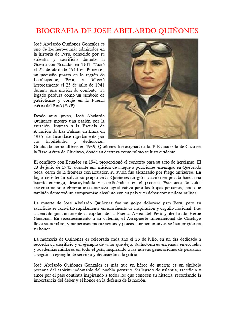 Biografía de José Abelardo Quiñones | PDF