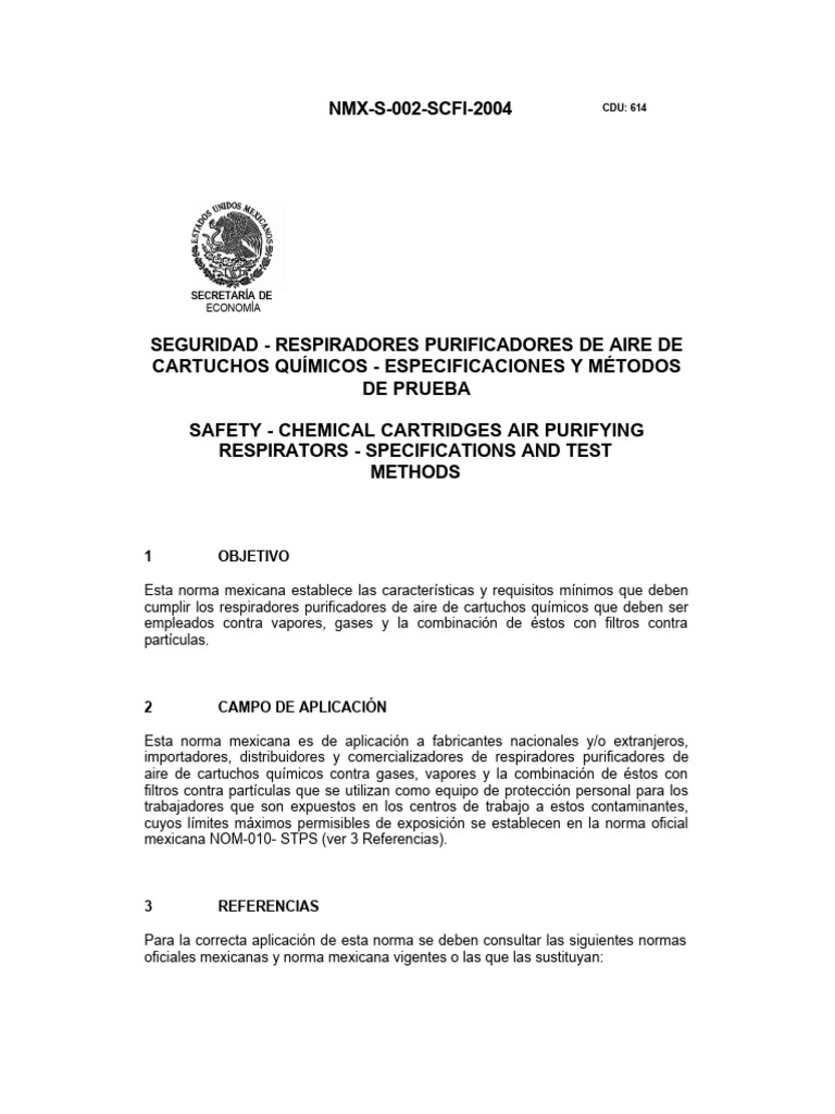 NMX S 002 Scfi 2004 | PDF | Contaminación | Filtración