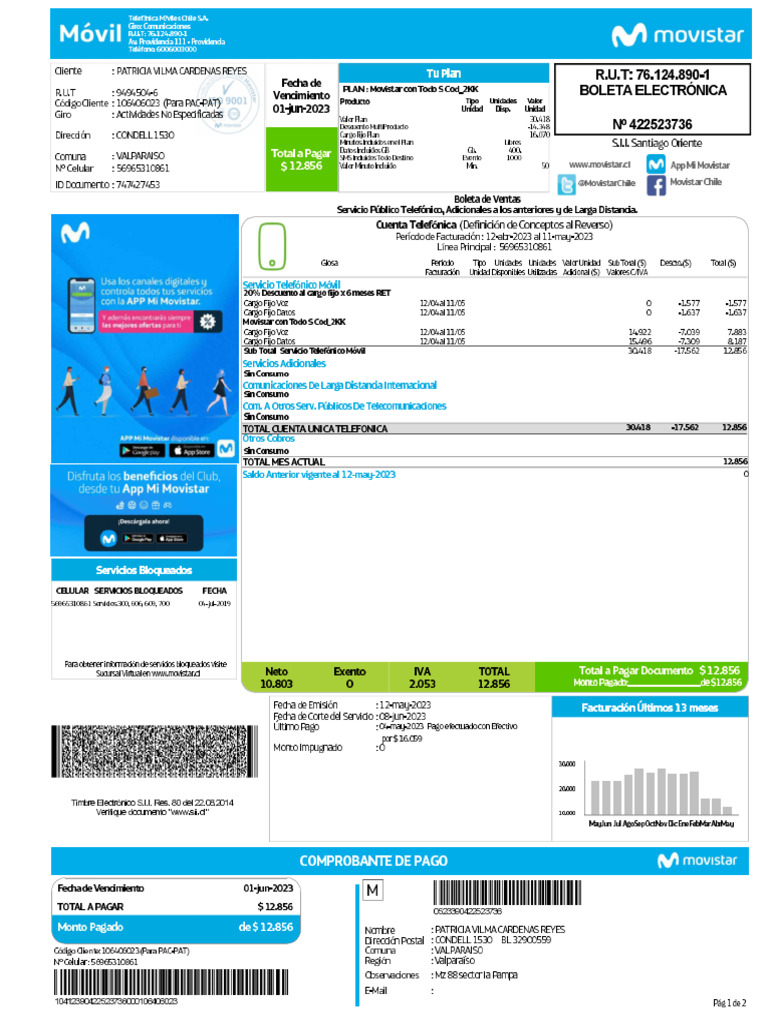 Boleta Movistar | PDF