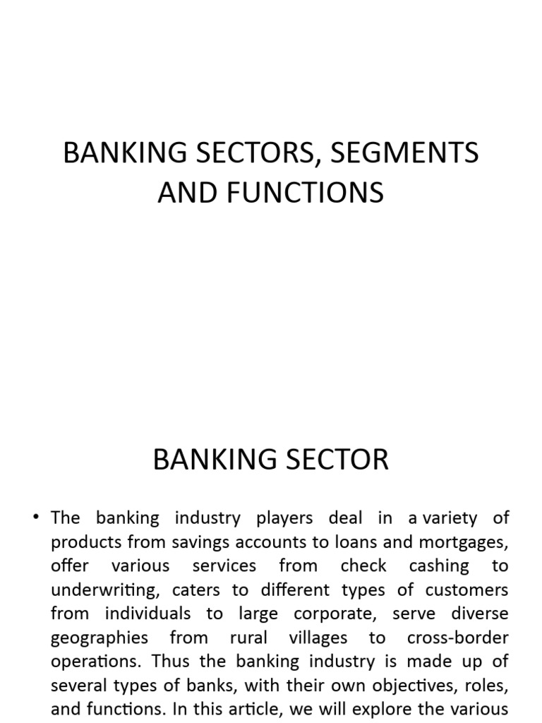 Banking Industry Segmentation Pdf Banks Loans