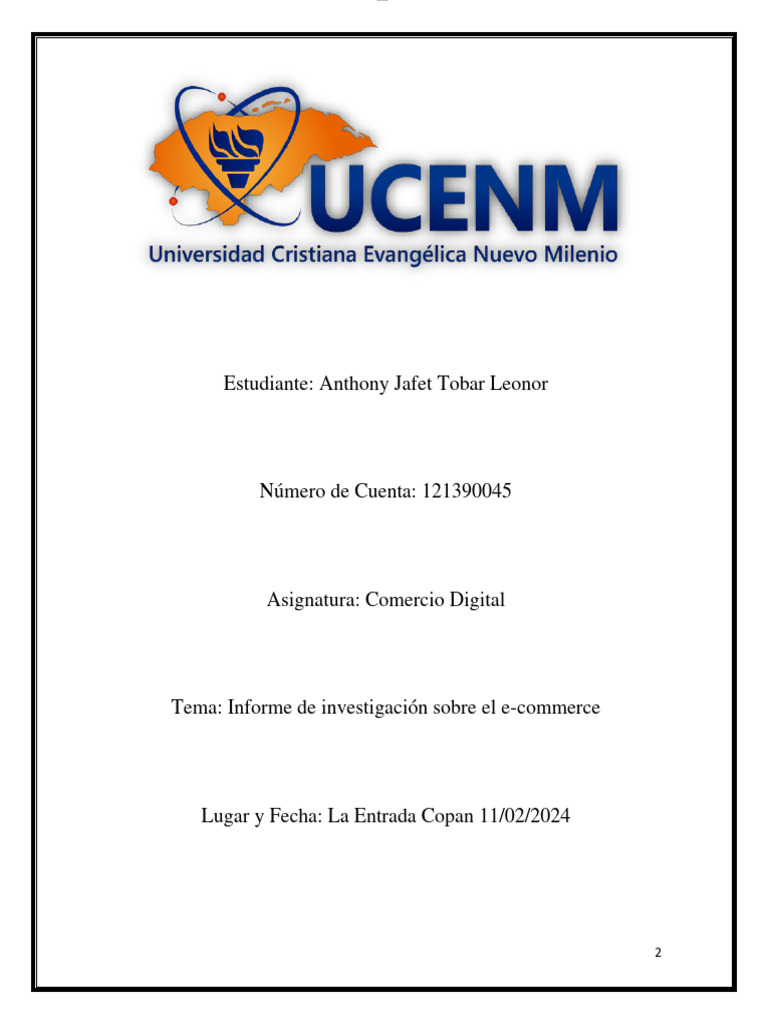 Estudiante: Anthony Jafet Tobar Leonor | PDF | Comercio electrónico | Las compras en línea